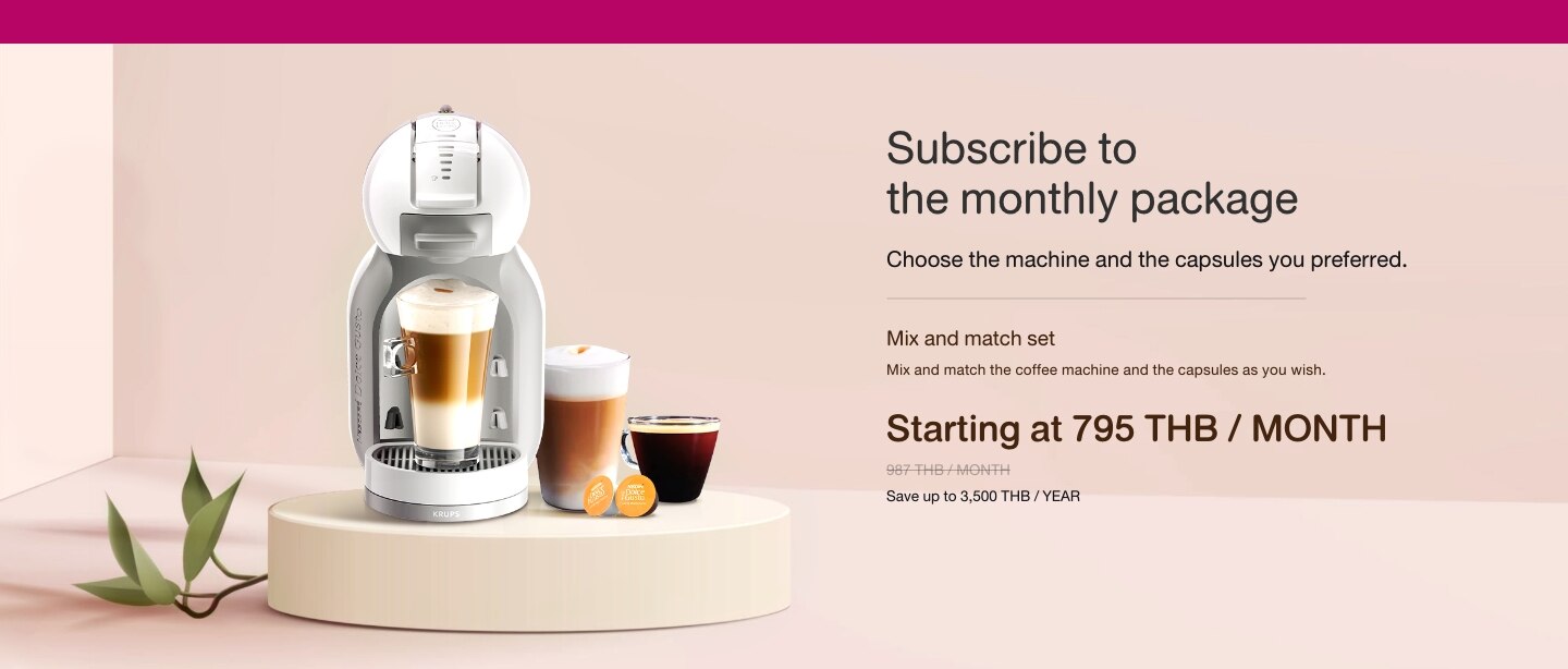 Monthly Package > Coffee Machine and Capsule Package