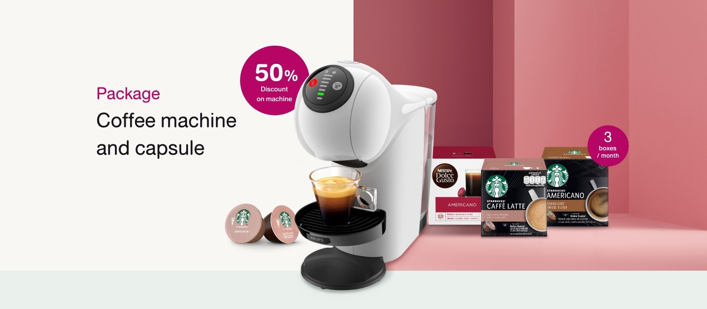 Monthly Package > Coffee Machine and Capsule Package